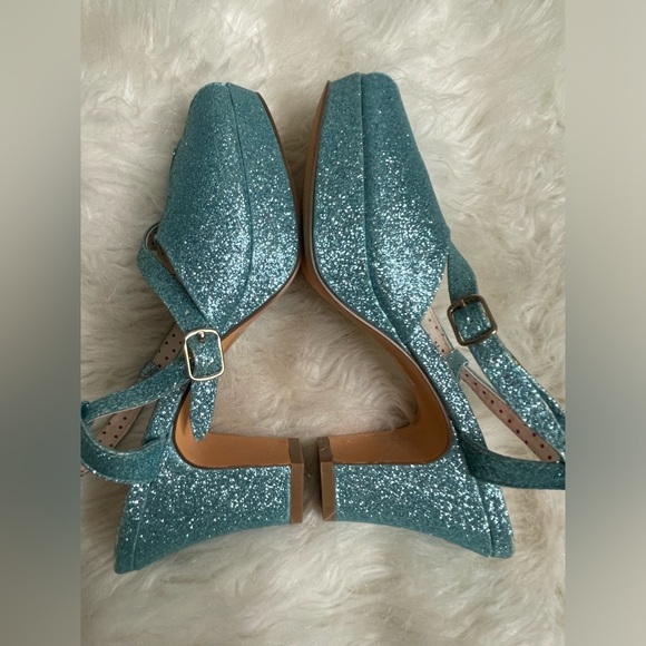B.A.I.T | Shoes | Bait Blue Glitter Strappy Peep Toe Heels Size 65 ...